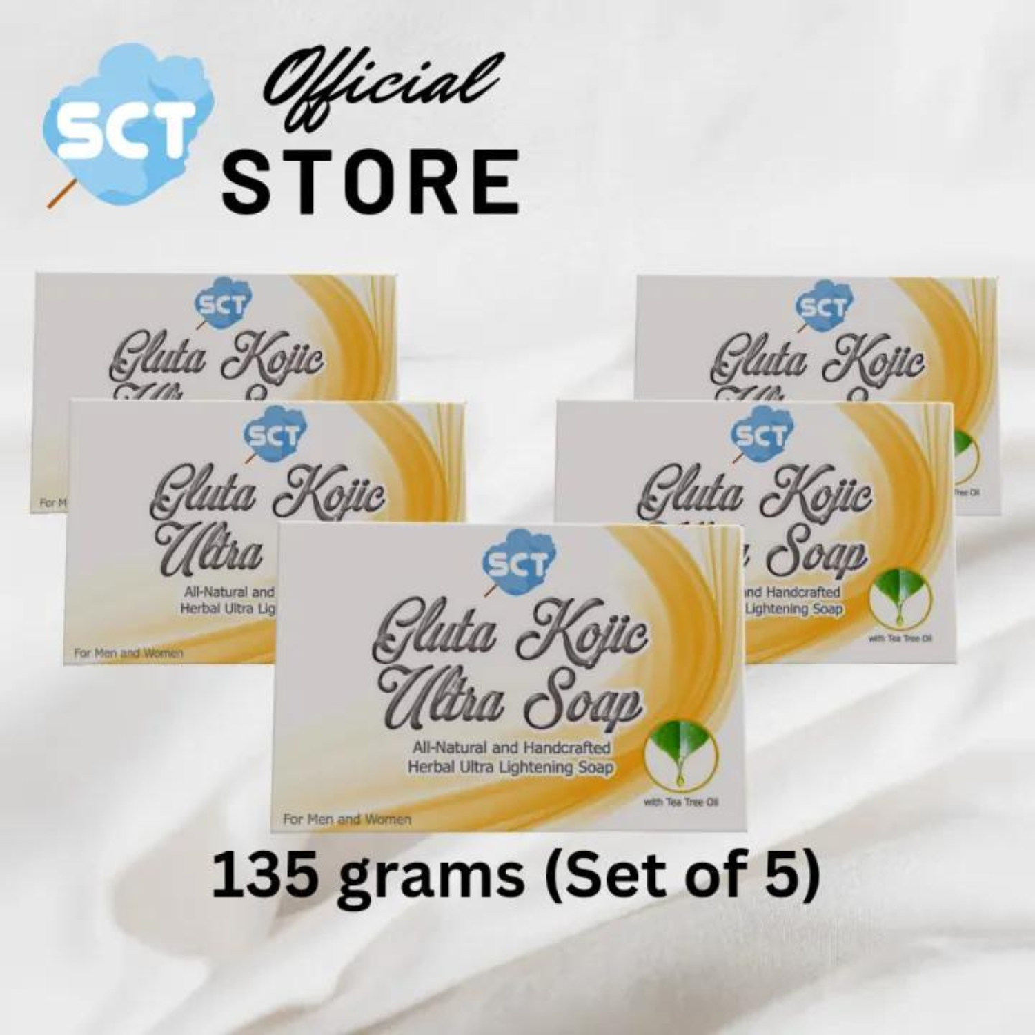 [Bundle] SCT Gluta Kojic Ultra Soap; 5-Piece x 135 grams; With Tea Tree ...