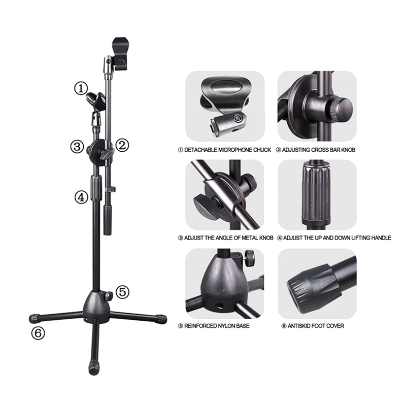 Ajustable Microphone Holder Professional Swing Boom Floor Stand Mic ...