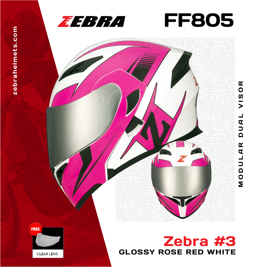 (free visor)Zebra Motorcycle Full Face Helmet With Dual Visor Motor ...