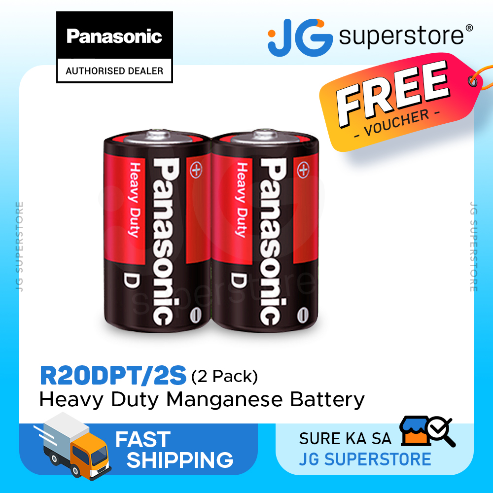 Panasonic 2 Pack Size D Heavy Duty Manganese Battery 1.5V - Red | R20DPT/2S | JG Superstore ...