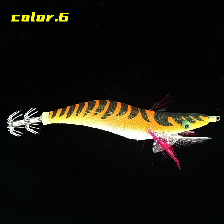 3.5# (5.3inch/19g) Japanese Quality Material UV Luminous Wooden Egi ...
