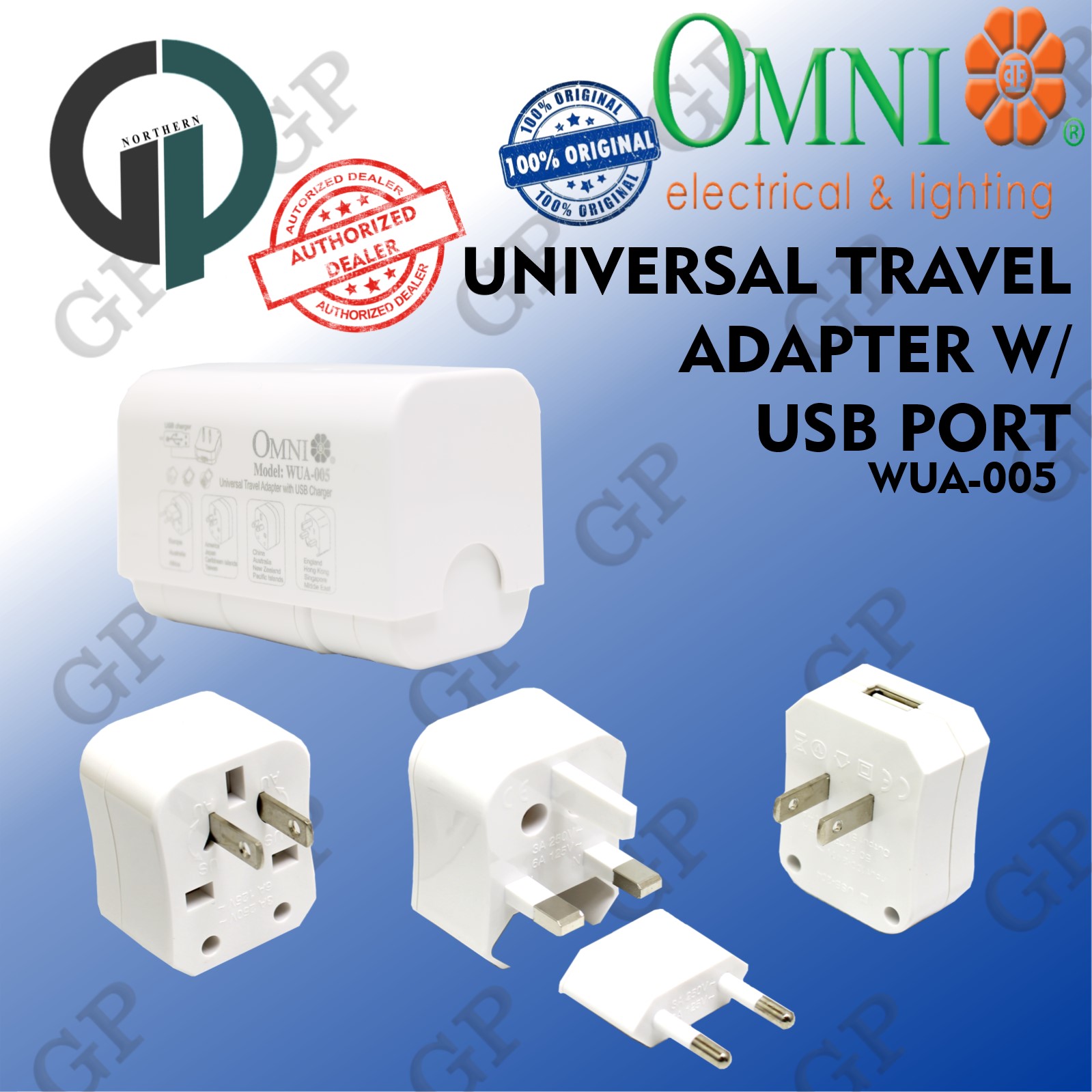 OMNI UNIVERSAL TRAVEL ADAPTER W/ USB OUTLET ( WUA-005-PK ) - GPNorthern ...