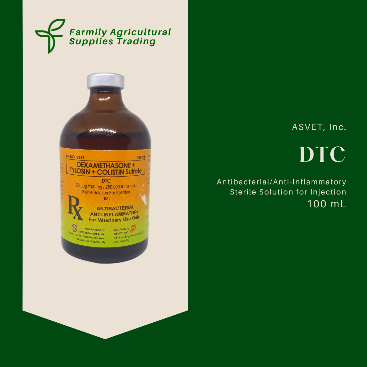 ASVET, Inc. D.T.C. 100mL | Lazada PH