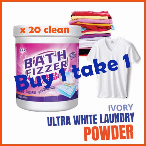 IVORY Ultra White Laundry Powder Detergent BATH FIZZER Washing Clean ...