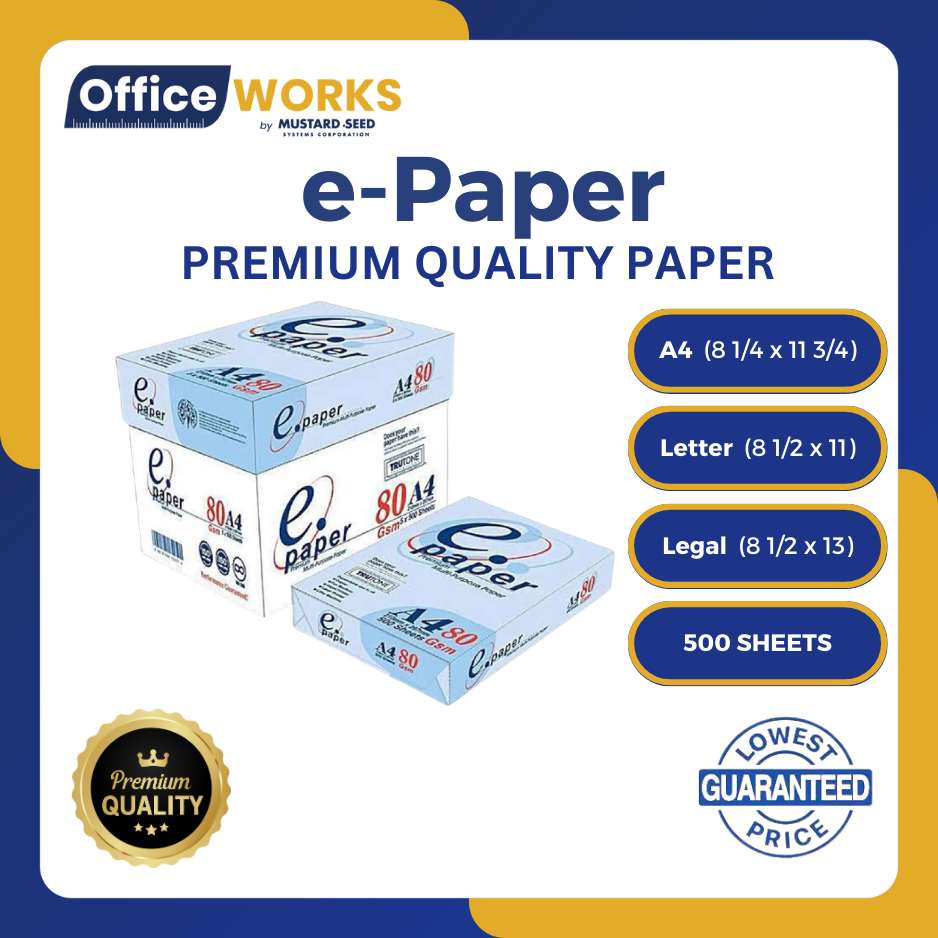 Epaper Bond Paper / Copy Paper/ 70gsm and 80gsm Bond Paper/ Short / A4 ...