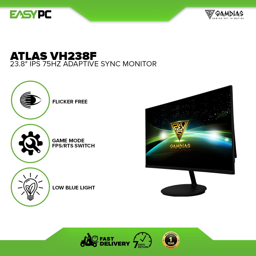 EasyPC Gamdias Atlas VH238F/ VH238FII 23.8 Inches 75Hz Flat VA and IPS ...