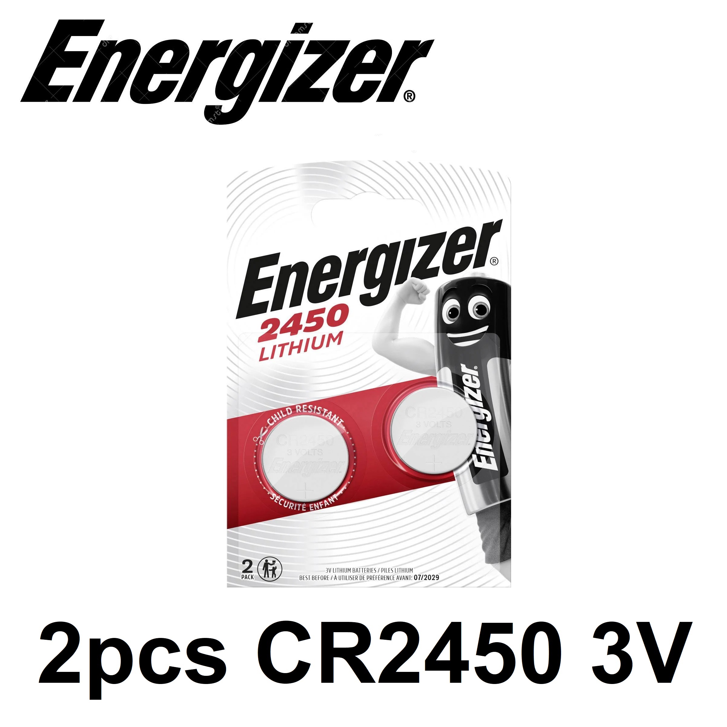 Energizer 2450 CR2450 (2pcs) 3v Lithium Button Cell Battery in Blister ...