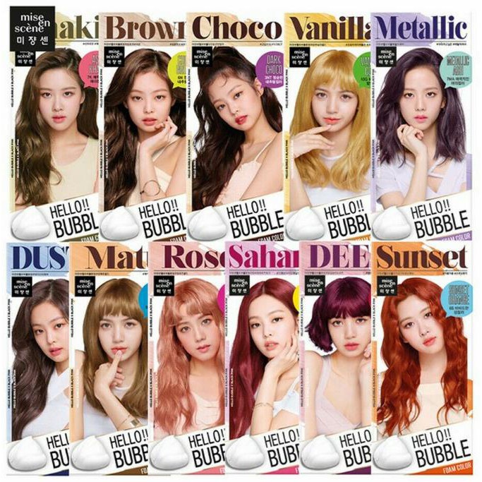 ORIGINAL Mise en scene Hello Bubble Foam Color X Black Pink Hair ...