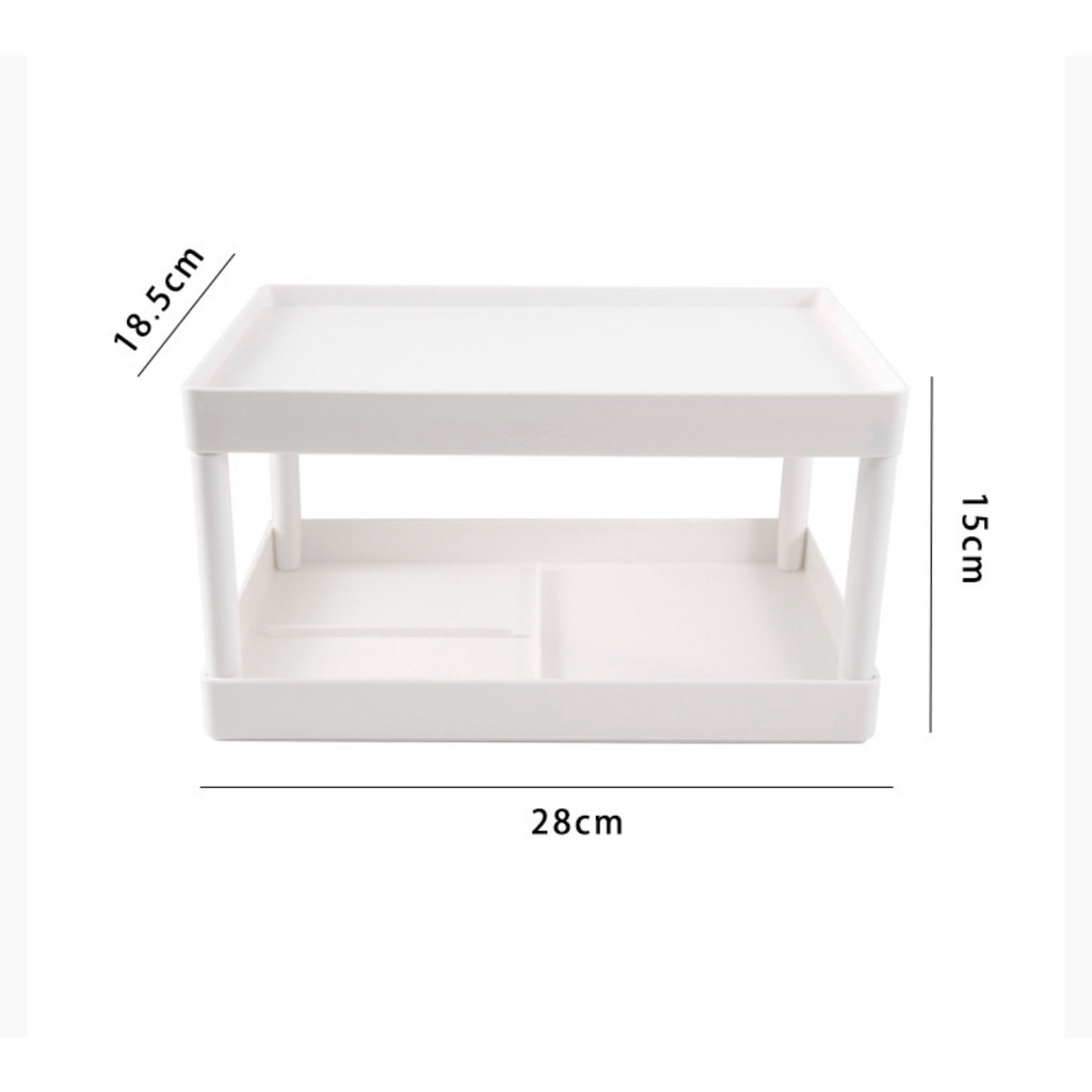 Minimalist Simple White Double Layer Two Tier Desk Organizer Storage ...