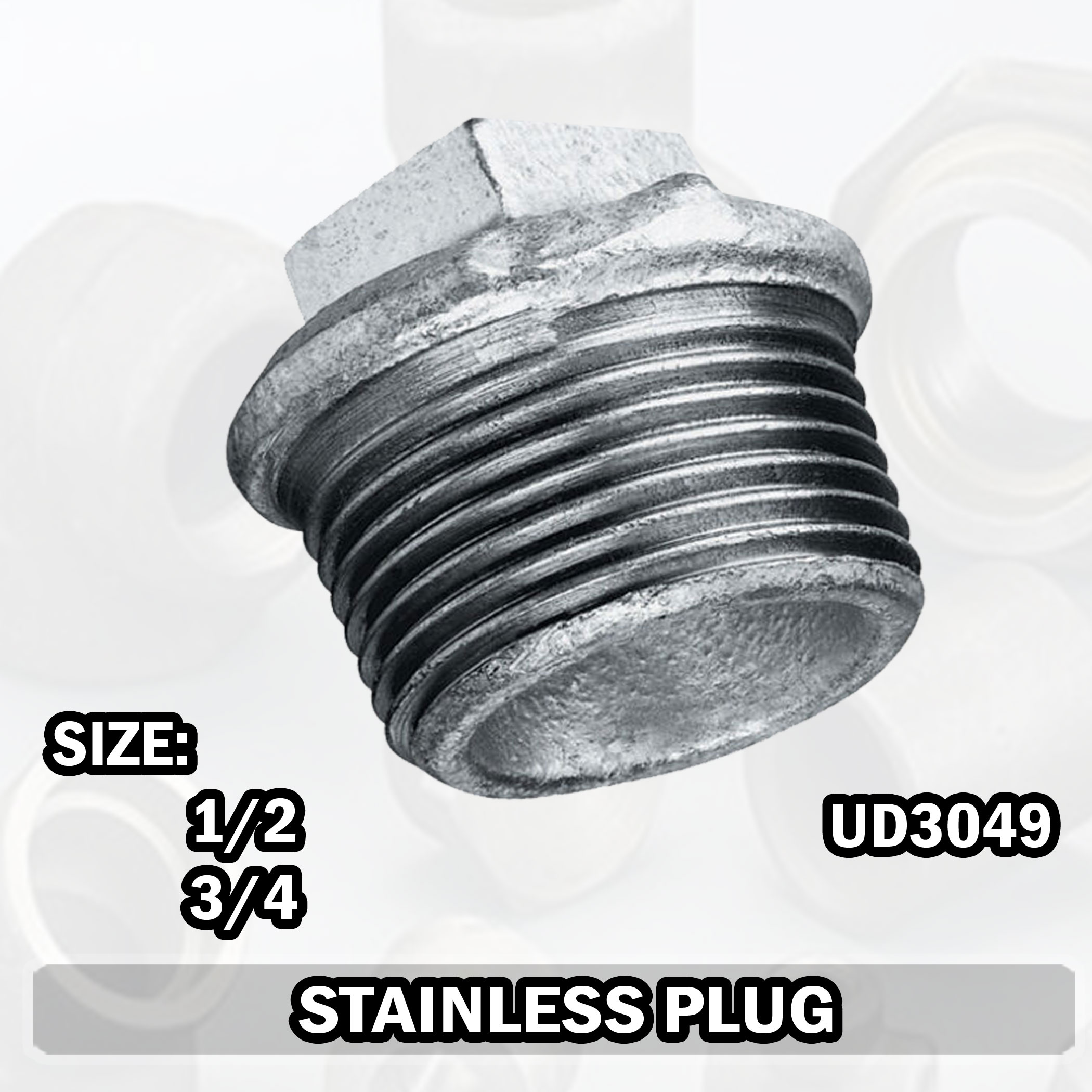 STAINLESS 304 size 1/2 ELBOW REDUCER ADAPTER NIPPLE PLUG TEE STAINLESS ...