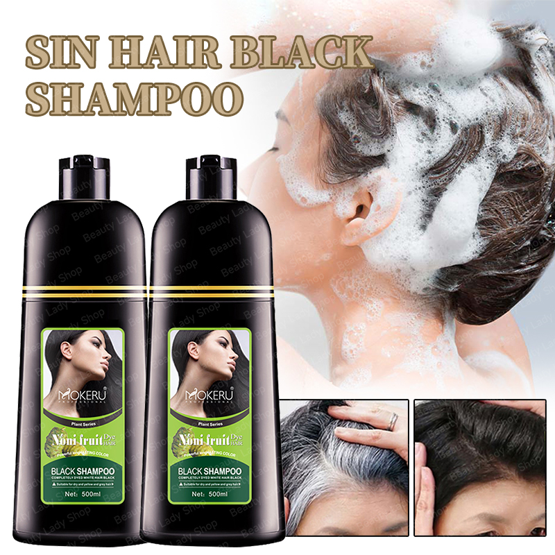 Sin Hair Black Shampoo 500ml MOKERU Black Hair Dye Shampoo Black sin ...