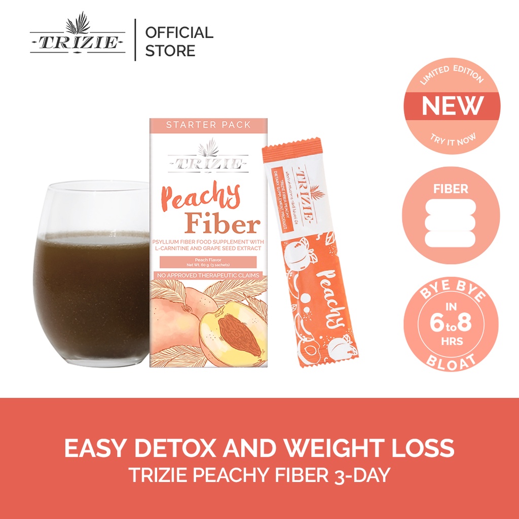 TRIZIE Peachy Fiber 3 Day [Clean Peach Flavor Fiber Drink for Detox ...