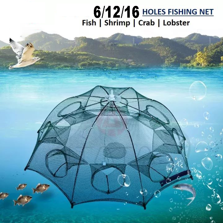 Folding Umbrella Fish Net Lambat Net Fishing Fish Trap Fishing Net ...