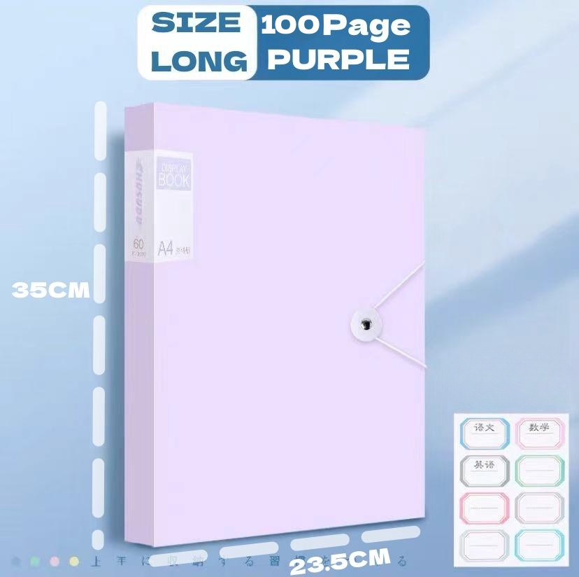 Clear Book Long Folder File Organizer Long Presentation Book 30/60/80 ...