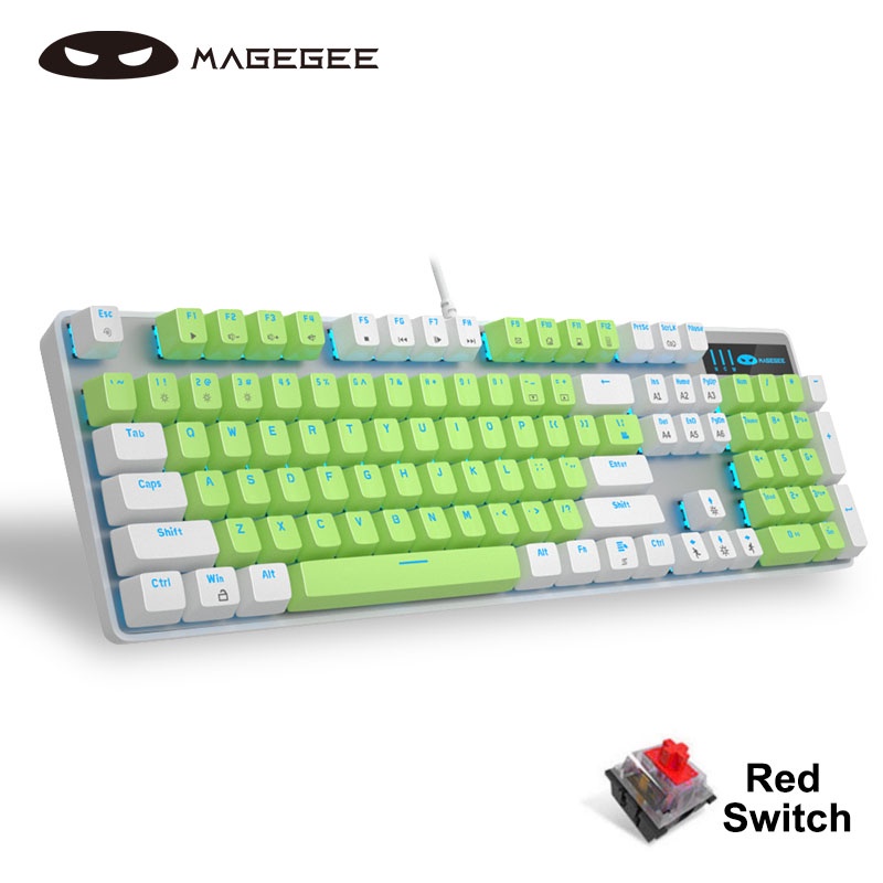 ♨MageGee MK-Storm Mechanical Gaming Keyboard Blue Switch Wired 104keys ...