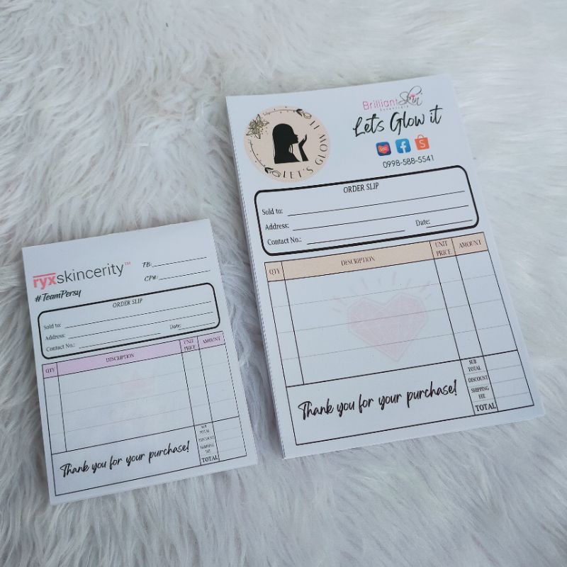 PERSONALIZED ORDER SLIP RECEIPT 100 SHEETS CUSTOMIZED MADE TO ORDER 4x6 ...