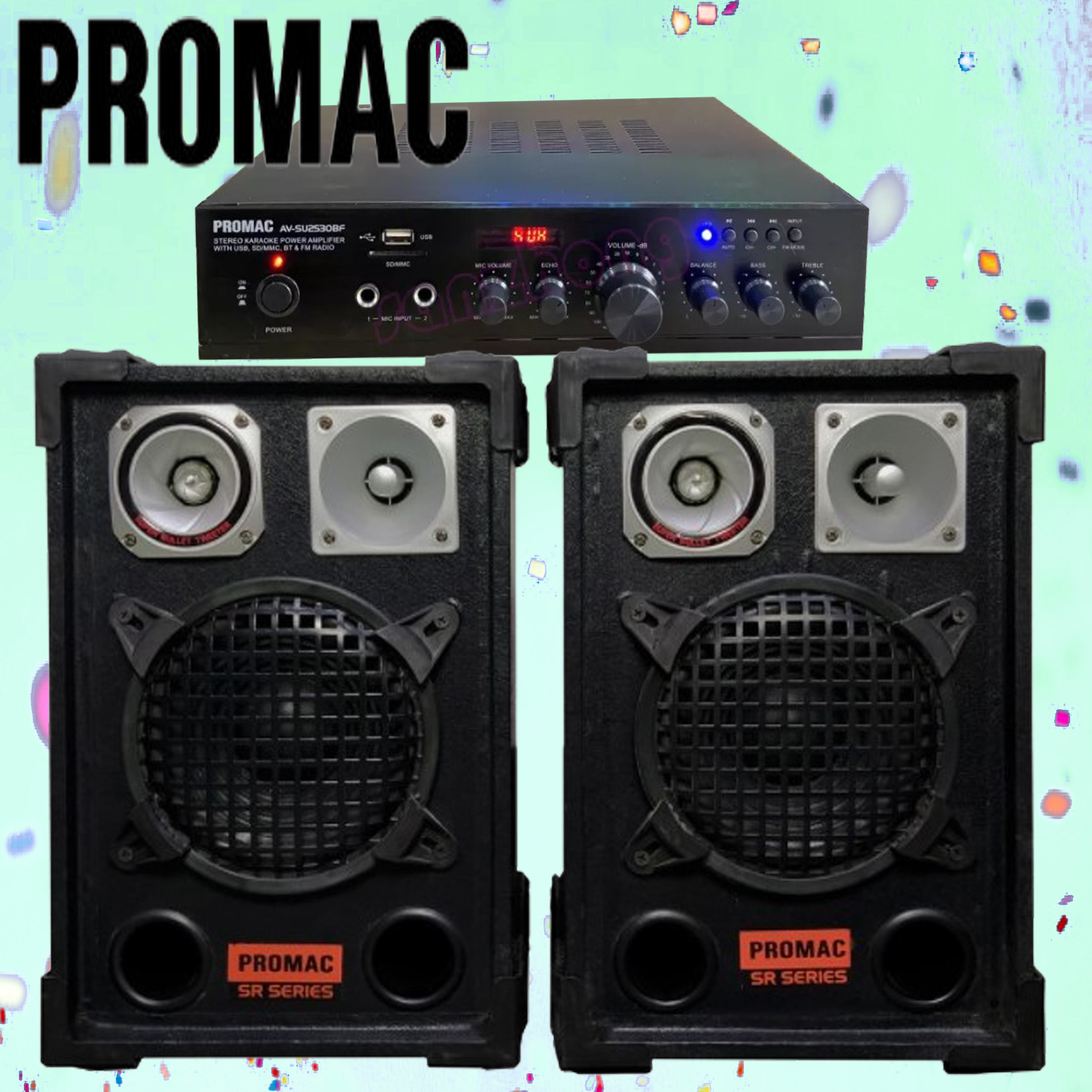 Promac AV-SU2530BF Stereo karaoke Power Amplifier with USB,SD/MMC BT ...