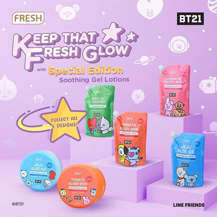 Fresh with BT21 Watermelon Youthful Bliss Soothing Gel Lotion 120ml ...
