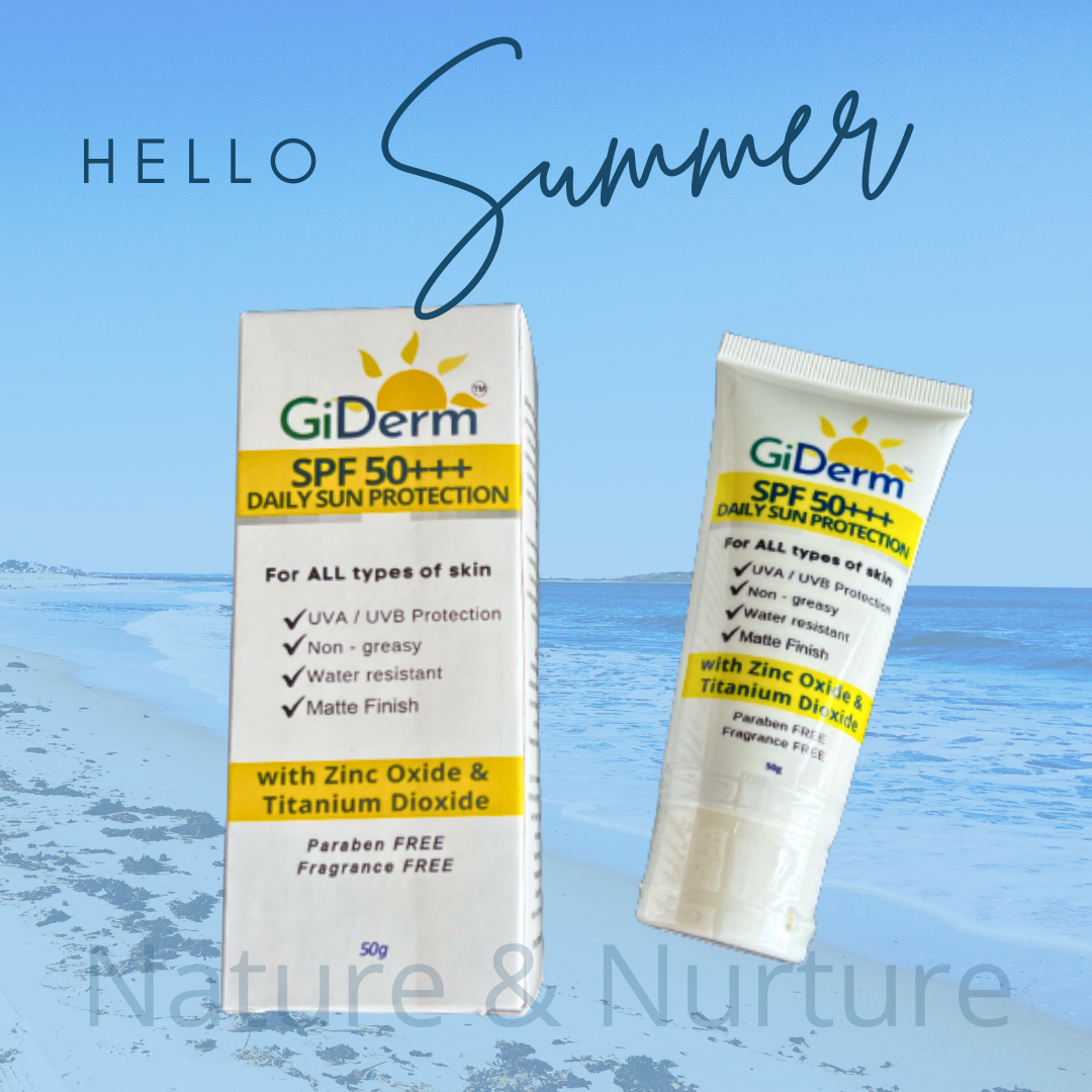 Sunblock Cream with Zinc Oxide and Titanium Dioxide GiDerm SPF50+ Daily ...