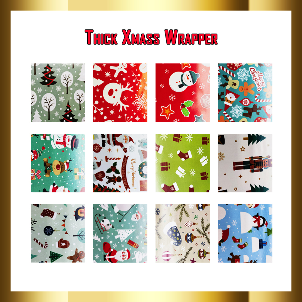 100pcs free gift card Christmas gift wrapper random design 90 & 70gsm ...