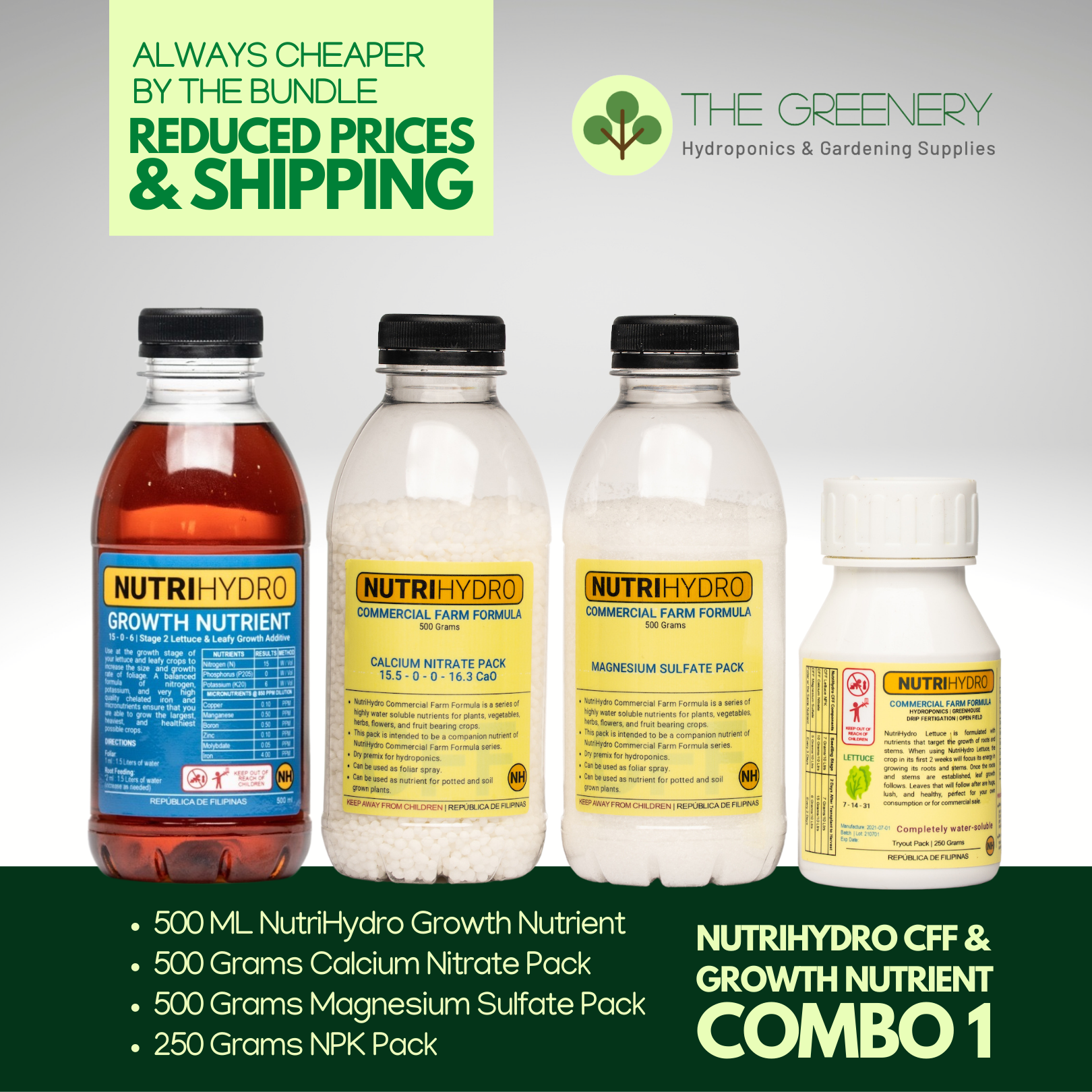 NutriHydro Commercial Farm Formula (CFF), Growth Nutrient Combo | Lazada PH