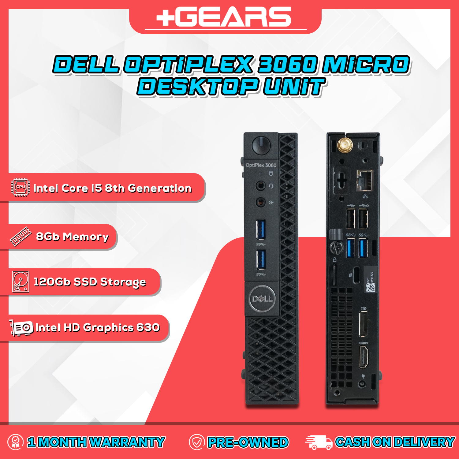 Dell Optiplex 3060 Micro Mini Desktop Unit | Intel Core i5-8th Gen, 8GB ...