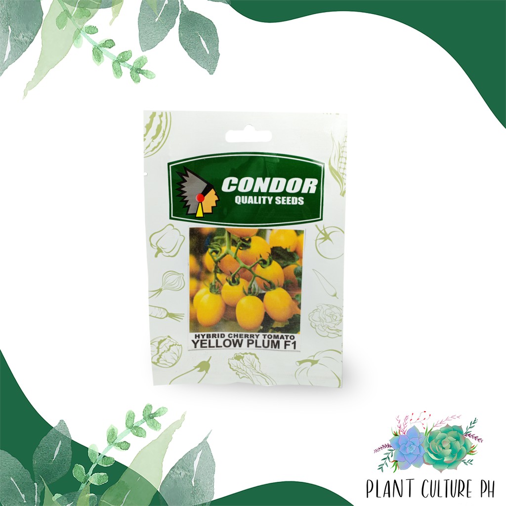 Condor Quality Seeds Hybrid Cherry Tomato Yellow Plum F1 25 By Plant ...