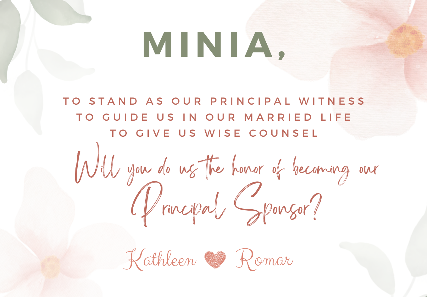 Wedding principal sponsors message | Beachweddingtips.com