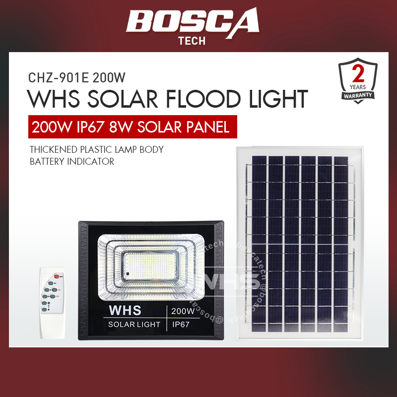 WHS Solar Flood Light CHZ-901E 50W 100W 200W 300W 500W IP67 solar flood ...