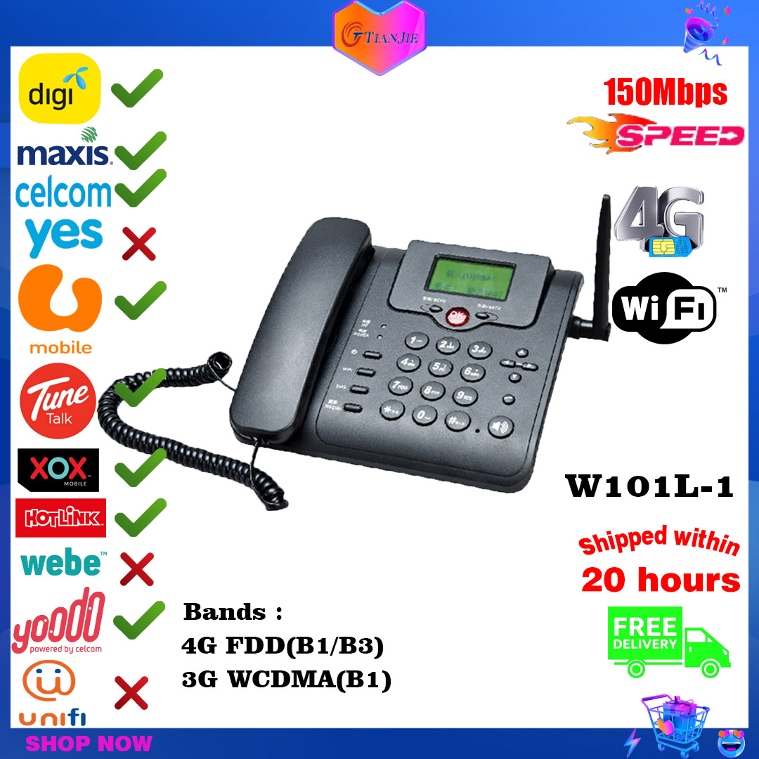 4G 3G Fixed Wireless GSM Desk Phone SIM Card Mobile Home Office Desktop ...