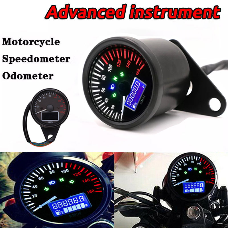 Pinph 12000rpm, KMH / MPH, Motorcycle, Motorbike, LCD, Digital Odometer ...