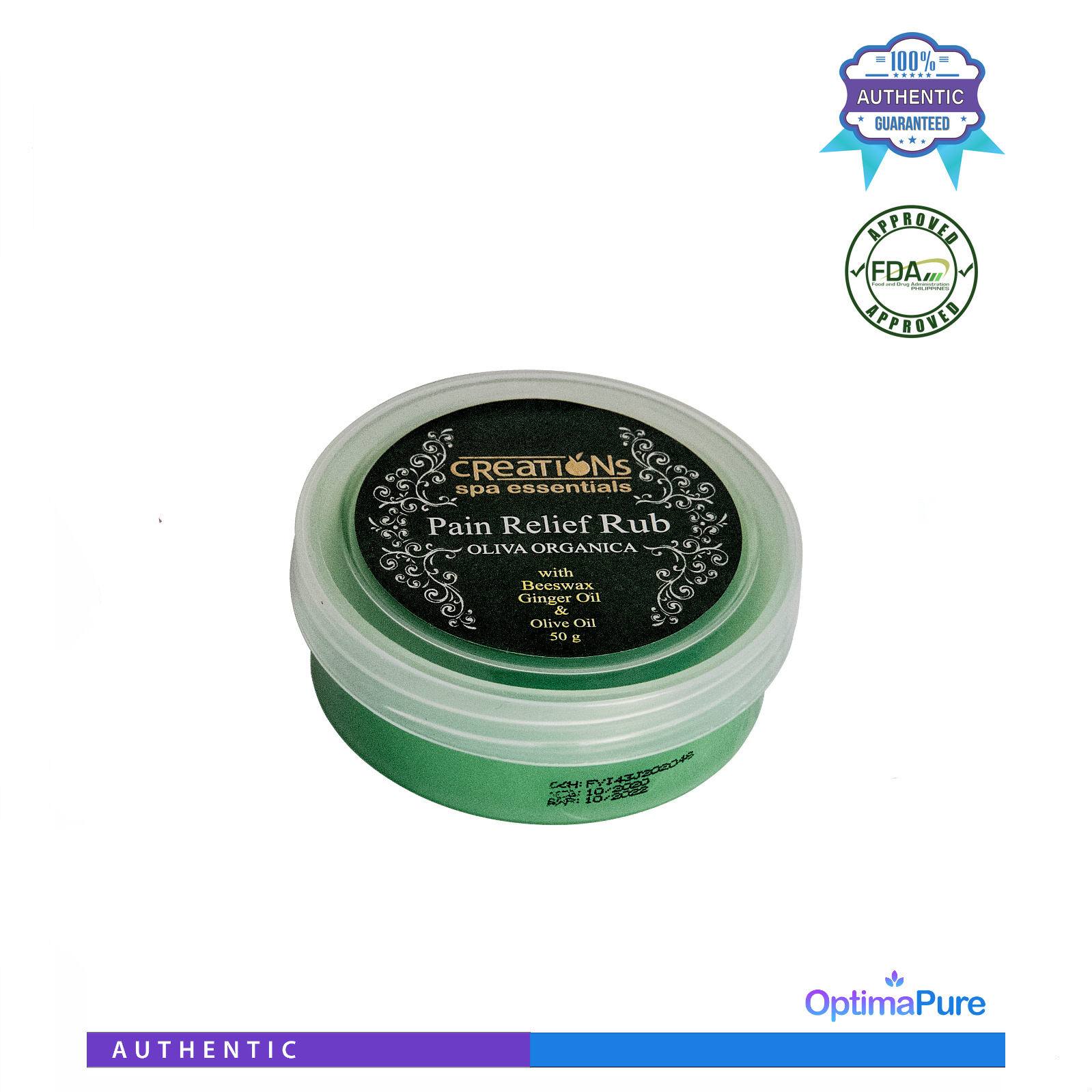 Creations Spa Essentials Pain Relief Rub 50g (Oliva Organica) | Lazada PH
