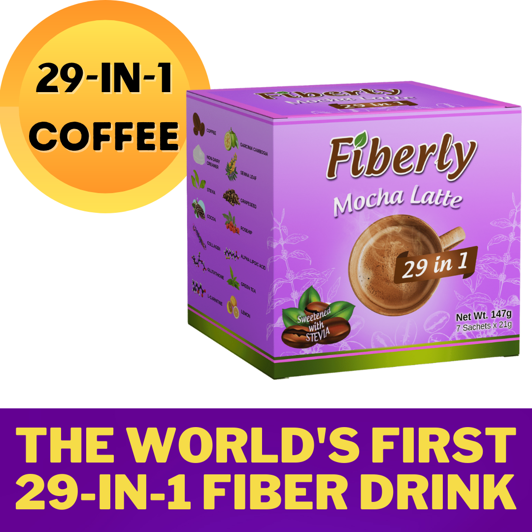 Fiberly 29-in-1 Mocha Latte (The World's First 29-in-1 Fiber Detox ...
