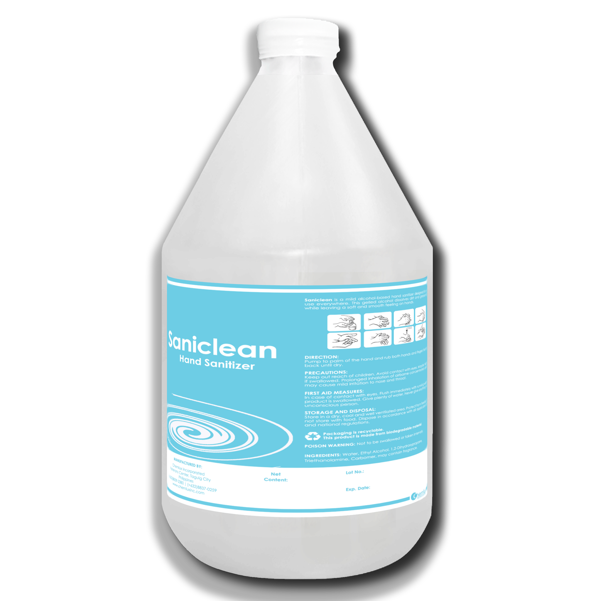 Industrial Hand Sanitizer SANICLEAN Hand Sanitizing Solution 1Liter ...