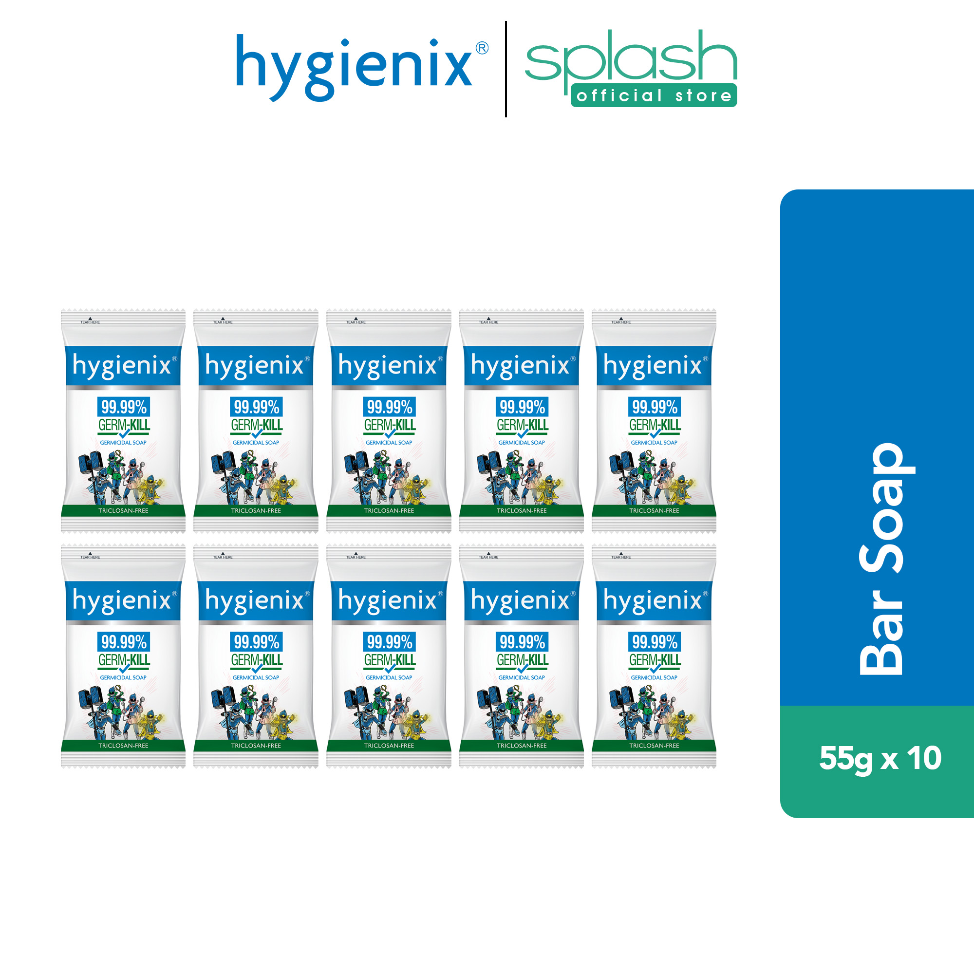 Hygienix AntiBacterial Germicidal Bar Soap with Moisturizer 55g Set of ...