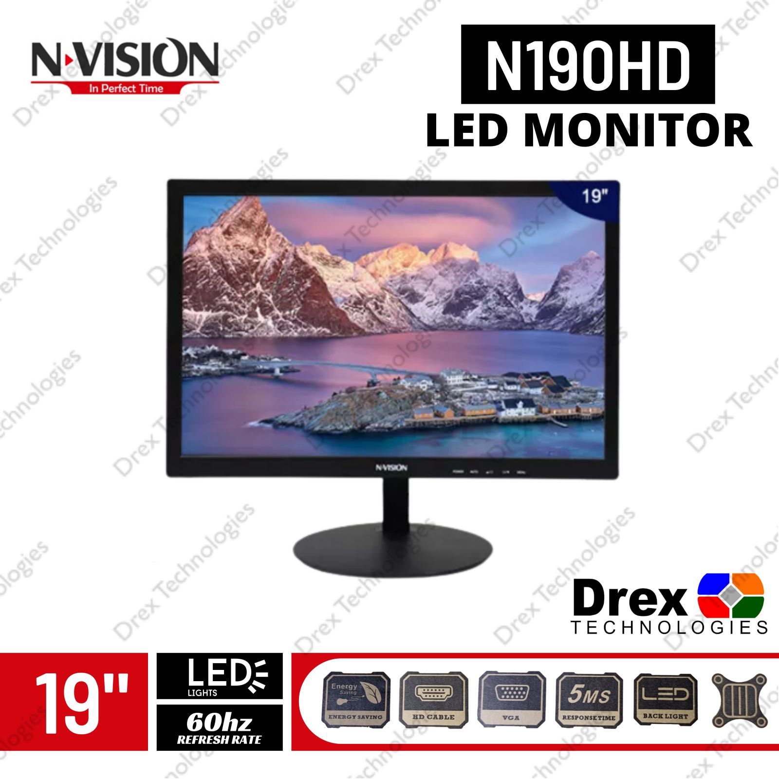 NVISION N190HD LED Monitor 19" LED Monitor with HDMI & VGA Port | Lazada PH