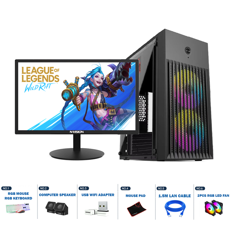 AMD A8 Gaming Desktop 4 Cores 4 Thread 16GB RAM / 512GB SSD With Radeon HD Graphics Full Set PC ...