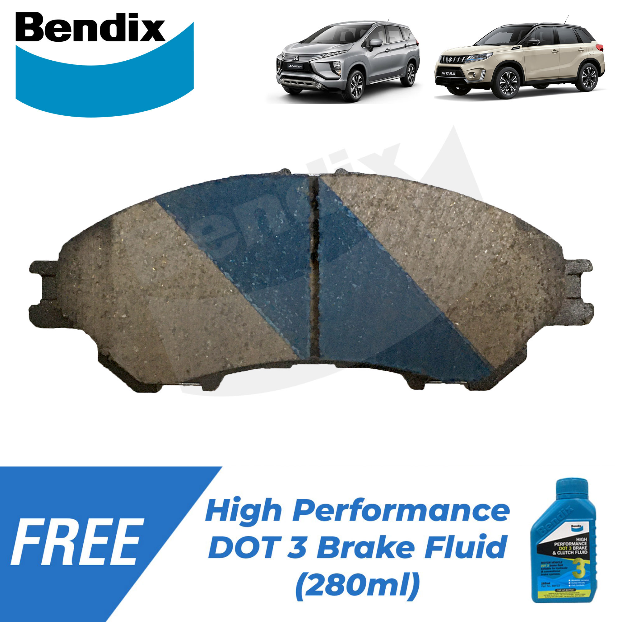 Bendix Brake Pads GCT DB2490 Front Set for Mitsubishi Xpander 2018-2021 ...