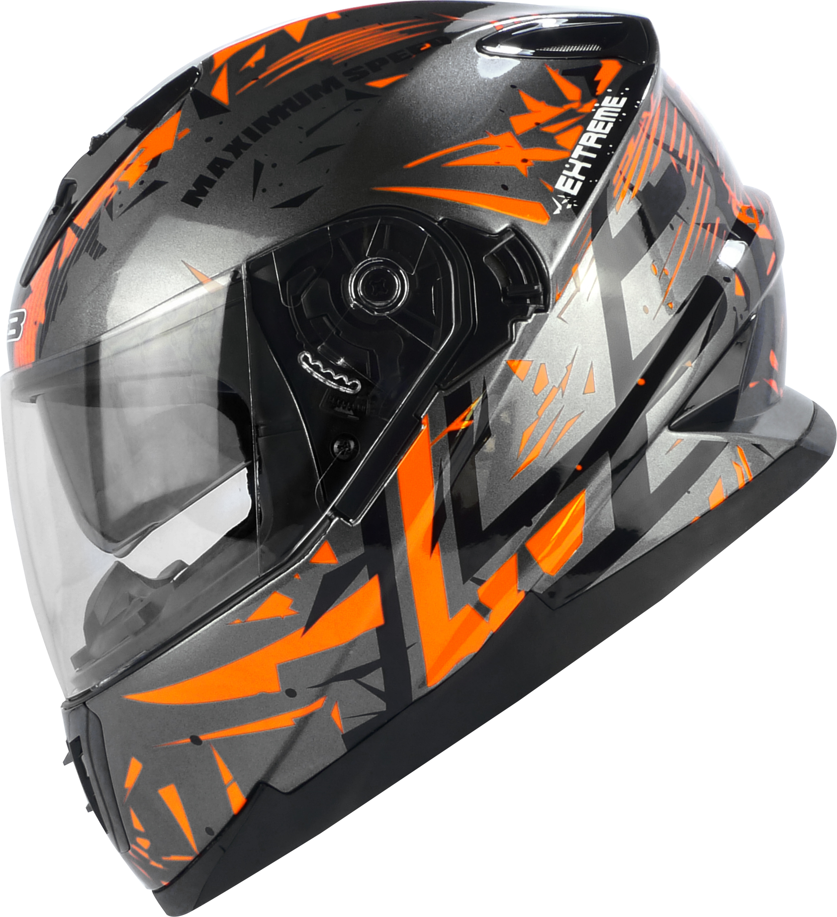 Lev3® Full-Face BJ-9930 Extreme Helmet (Dark Metallic Silver-Base ...