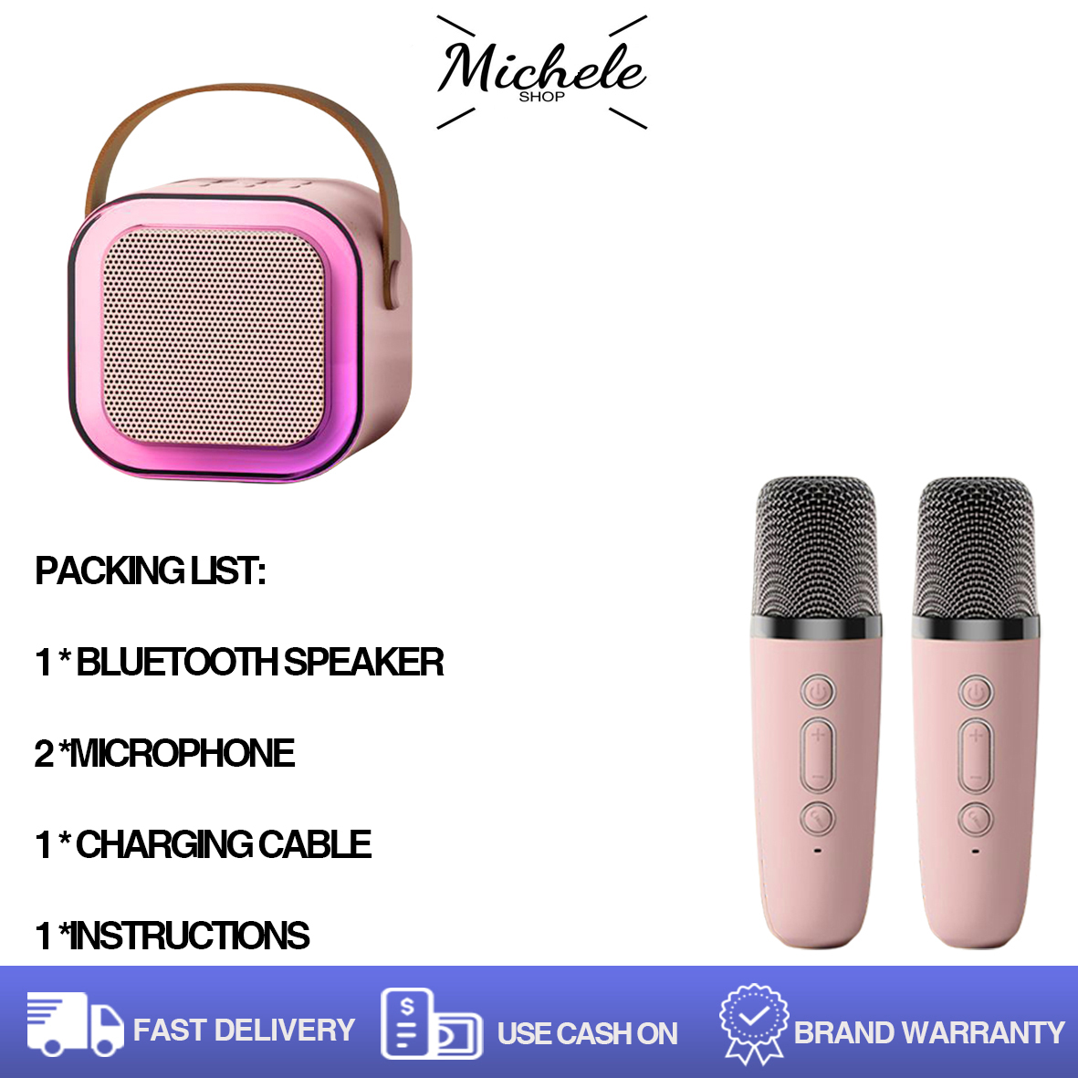 Microphone Wireless Portable Speaker Wireless Bluetooth Dual Microphone ...
