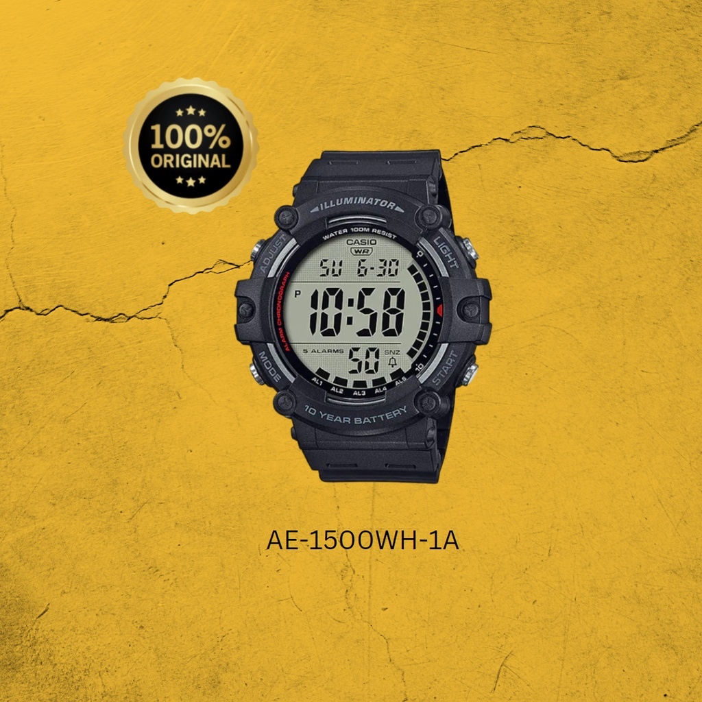 【COD】 ORIGINAL CASIO RUBBER AE1500WH MENS WATCH EXTRA LARGE FACE ...