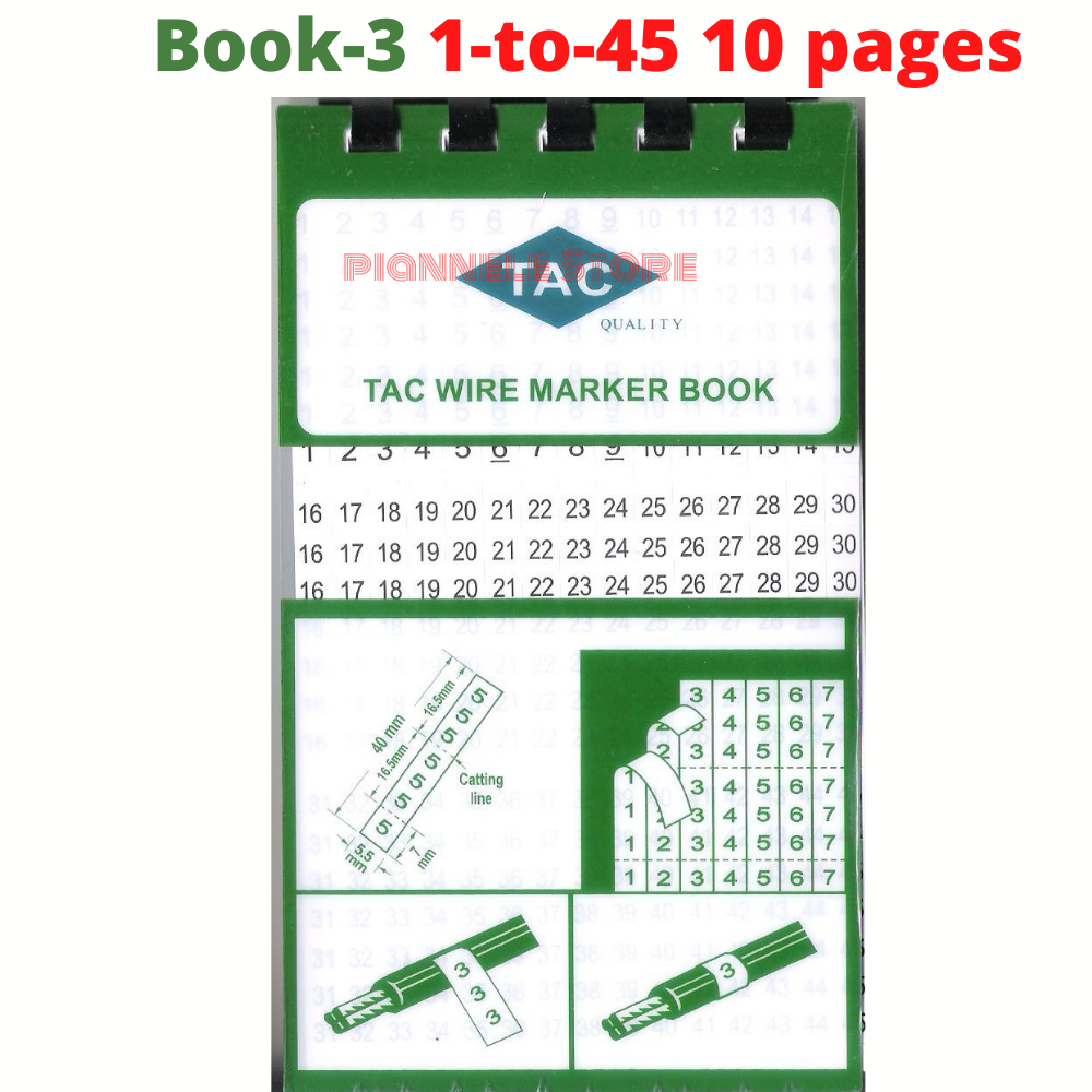 Wire Marker Book Self-Adhesive for ELectrical Cable,LAN Cable, Power ...