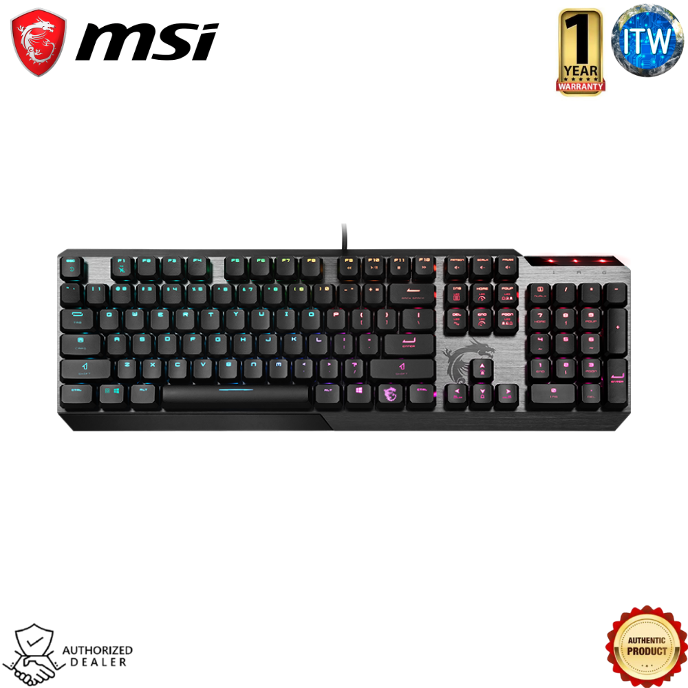 MSI Vigor GK50 Low Profile - USB 2.0, Per-key RGB Mystic Light, Gaming ...