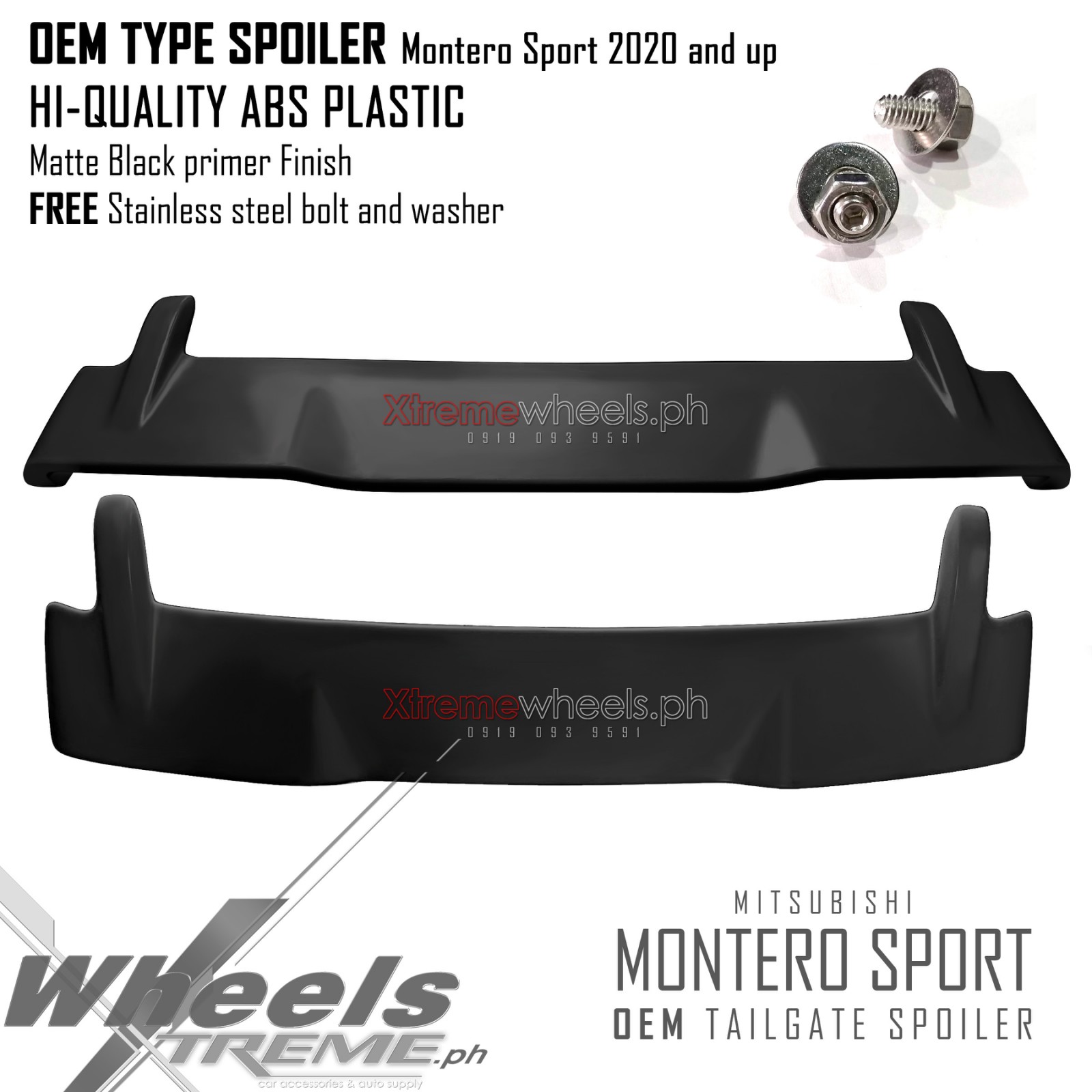 Mitsubishi Montero Sport GLX GLS PREMIUM GT 2020 to 2025 Spoiler with ...