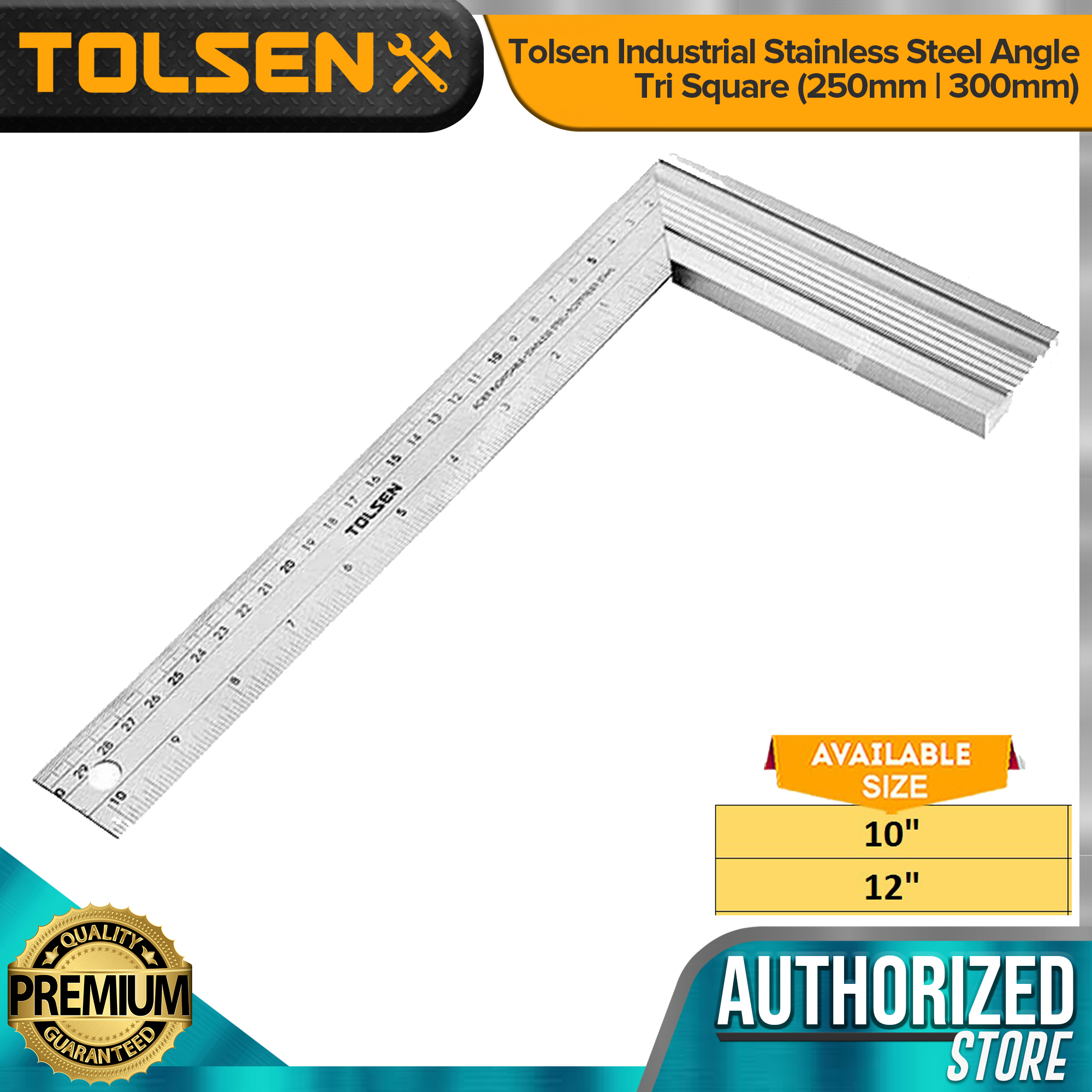 Tolsen Industrial Stainless Steel Angle Tri Square (250mm | 300mm) | Lazada PH