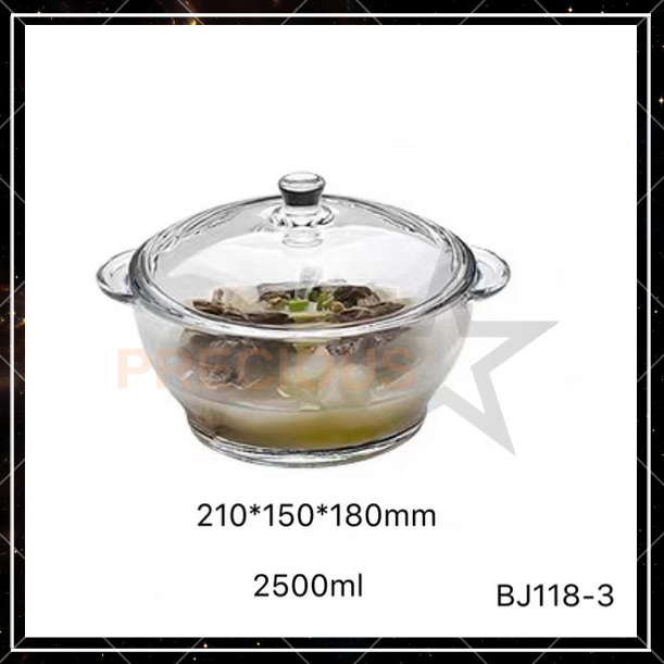 PRECIOUS STAR [1PC] 1L/1.5L/2.5L Microwaveable Circle Tempered Bakeware ...