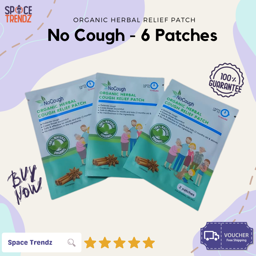 6 patches NoCough No Cough Organic Herbal Relief Patch for Ubo Asthma ...