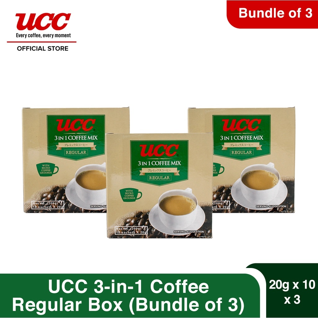 UCC 3-in-1 Coffee Regular Box 20g x 10 x 3 (Bundle of 3) | Lazada PH