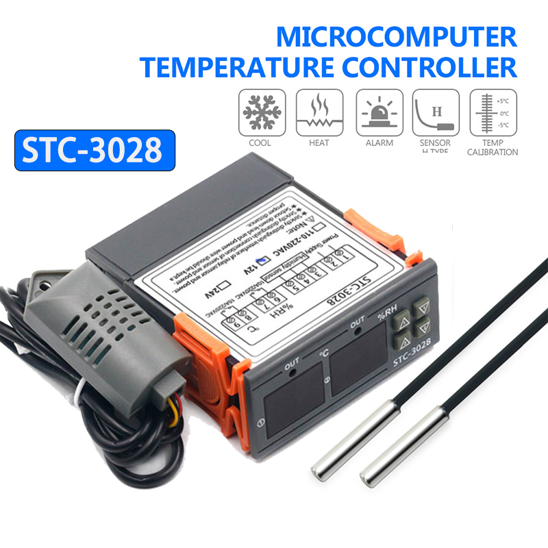 STC-3028 220V Thermostat Humidity Control Sensor Temperature Controller ...
