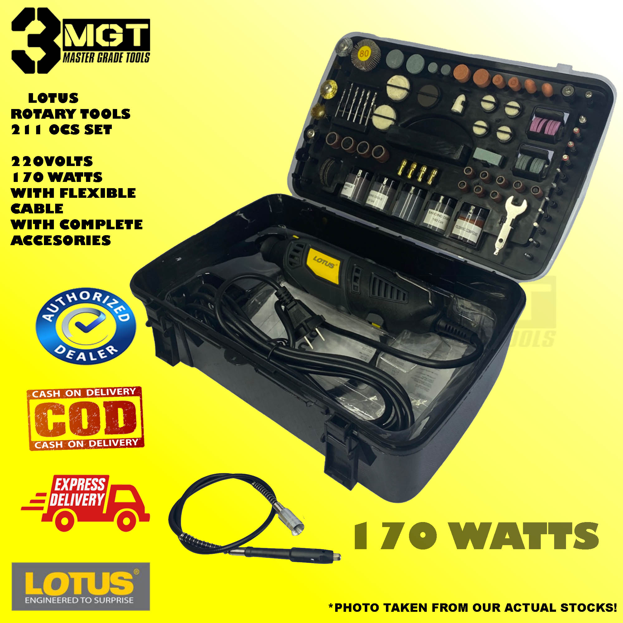 Original Lotus Rotary Tool Mini Die Grinder with 211 PCS Accessories ...